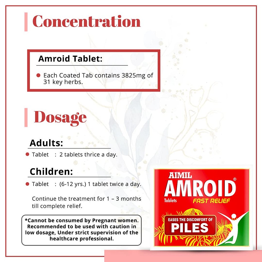 Aimil Pharmaceuticals Amroid Tablet || Pack Of 30 Tabs || Useful In ...
