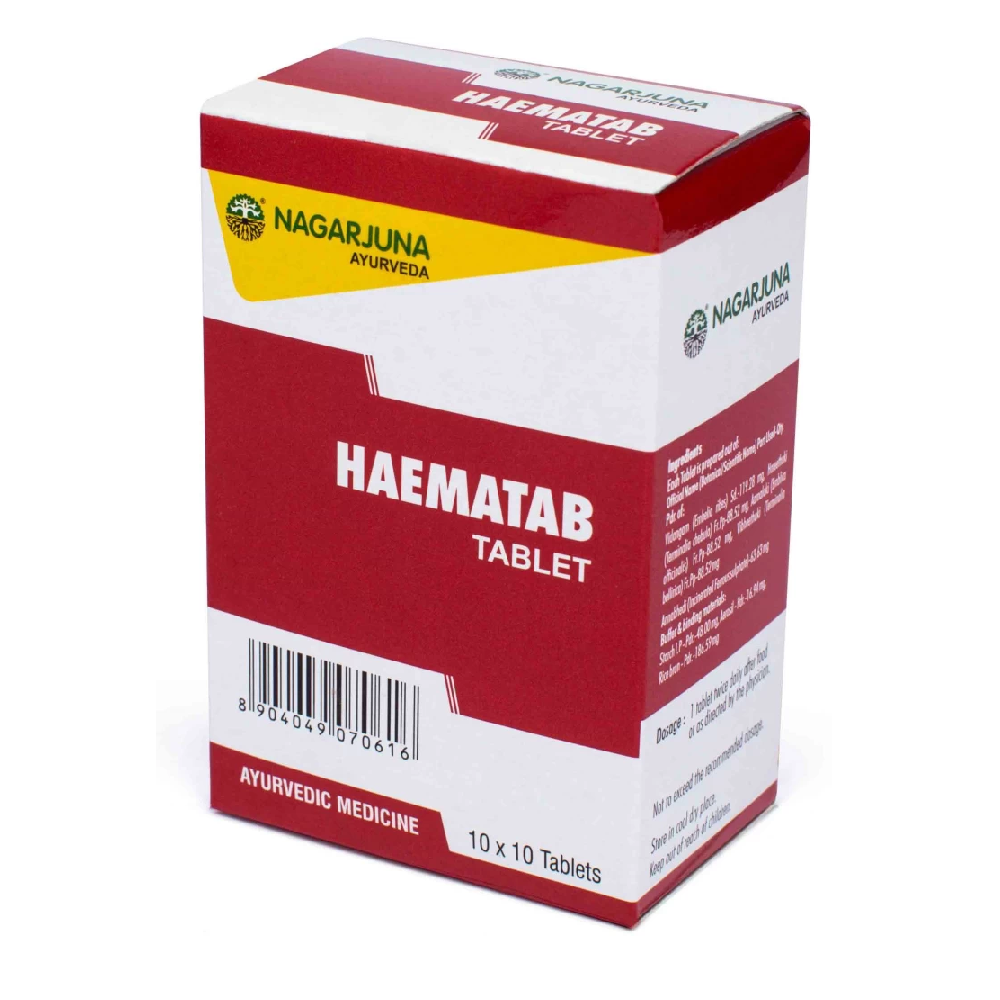 Nagarjuna Ayurveda Haematab Tablets | Pack of 100 Tabs | Useful in ...